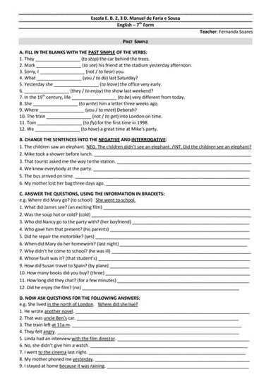 Regular verbs English quiz | PDF