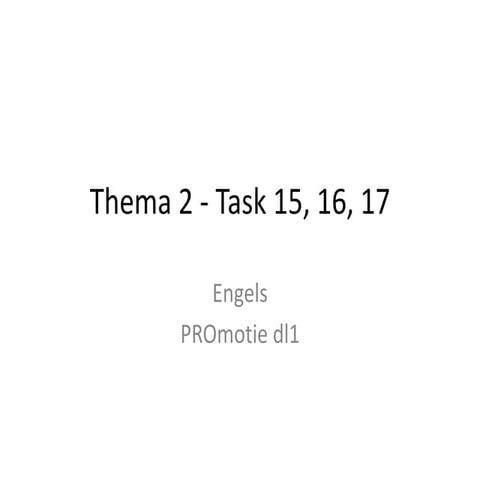 Thema 2 Task 15, 16 & 17 | PPT