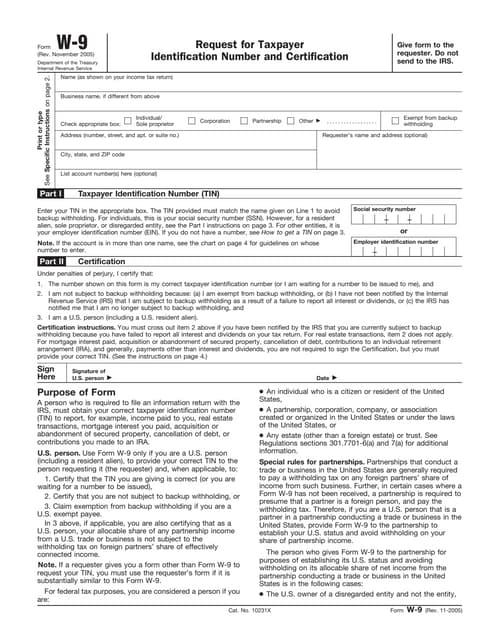 W9 Form | PDF