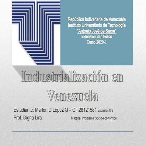 Industrializacion de venezuela | PDF