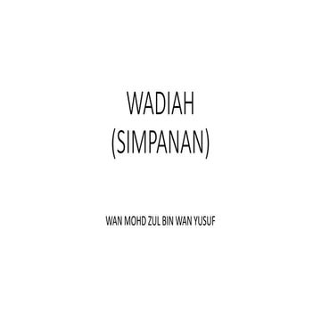 Wadiah 2 | PPTX