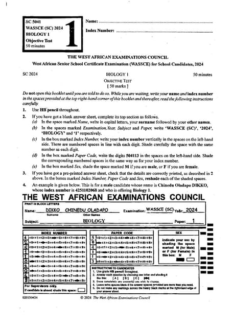 WAEC Carpentry and Joinery Past Questions | PDF