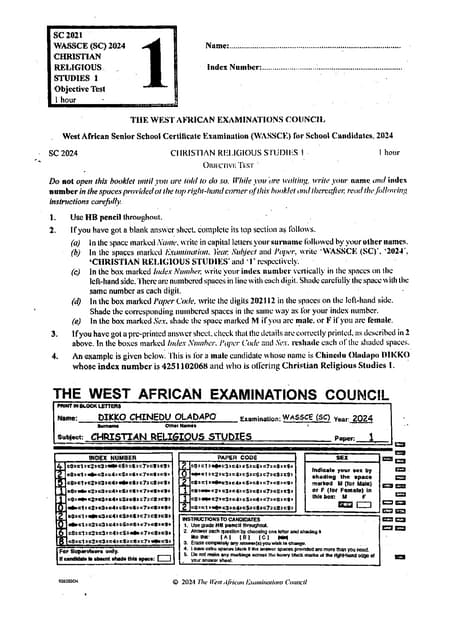 WAEC Carpentry and Joinery Past Questions | PDF