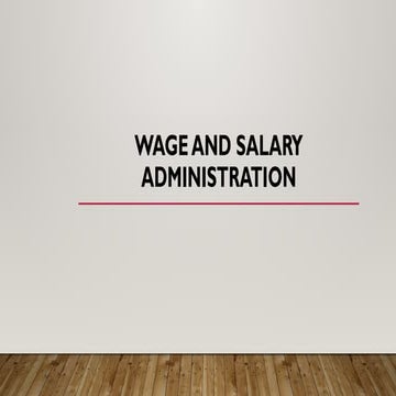 Wage and Salary Administration powerpoint | PPTX