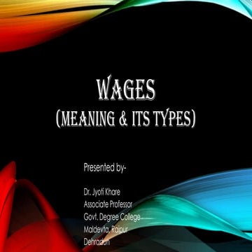 Wages meaning & its types | PDF