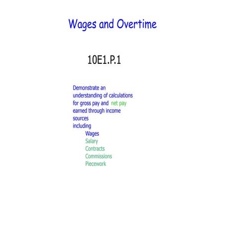 Wages Lesson 1 | PDF