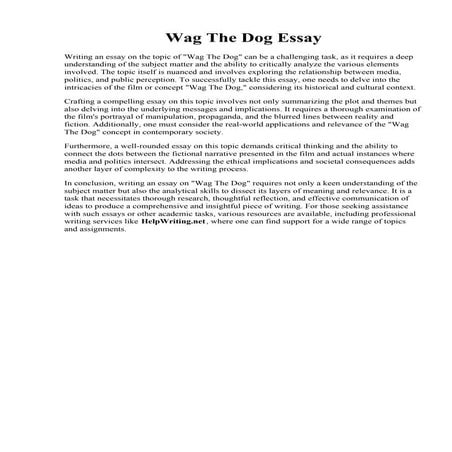 Wag The Dog Essay | PDF