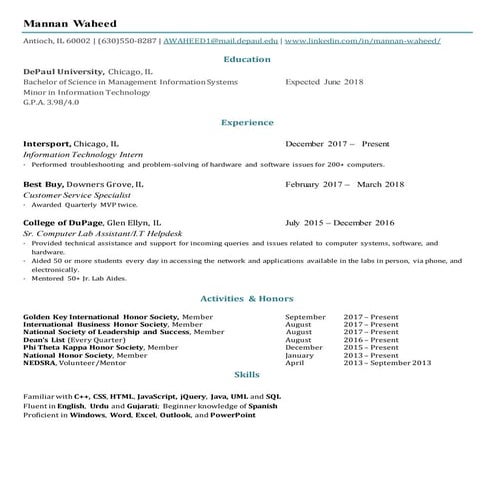 Mannan Waheed Resume | DOCX