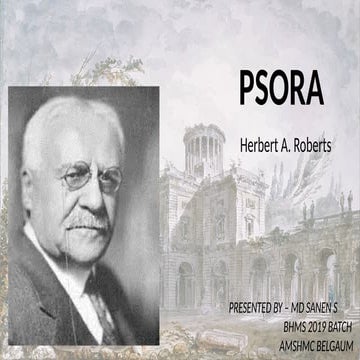 PSORA BY DR.HERBERT ROBERT PHILOSOPHY .pptx