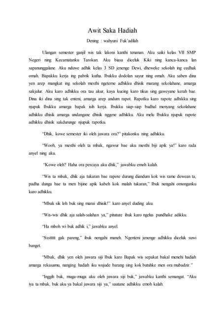 CONTOH CERKAK (BASA JAWA) | PDF