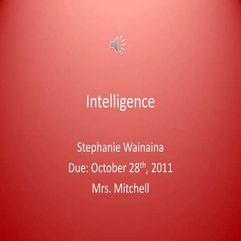 Wainaina s intelligence | PPTX
