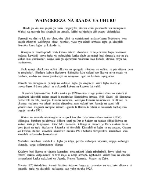 Lahaja za kiswahili kwa ujumla | PDF