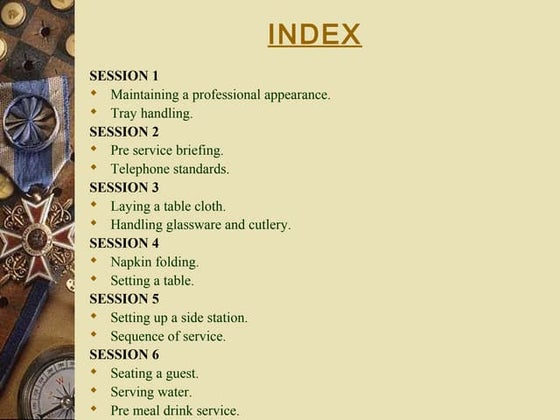 Sequence Of Service- Restaurants | PPT