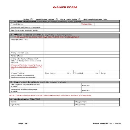 WAIVER FORM Form # HSEQ - WF Rev 2.docx