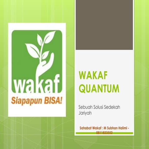 Wakaf quantum - Sebuah Solusi Sedekah Jariyah | PDF