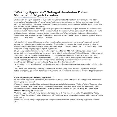 Waking hypnosis | DOCX