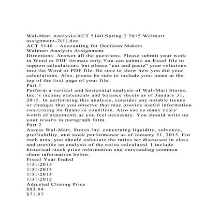 Wal-Mart AnalysisACT 5140 Spring 2 2015 Walmart assignment-2(1).docx