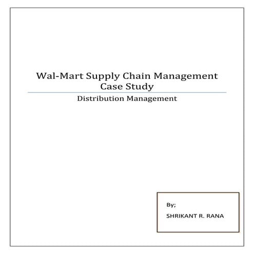Wal mart case study solution.shrikant rana | DOCX