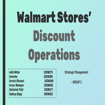 Wal mart stors' discount operations | PPTX
