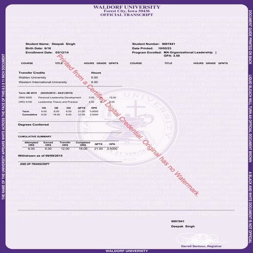 Waldorf University Transcript Deepak Danny Singh October 6, 2023.pdf