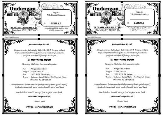 contoh undangan tahlil 1000 hari | DOC