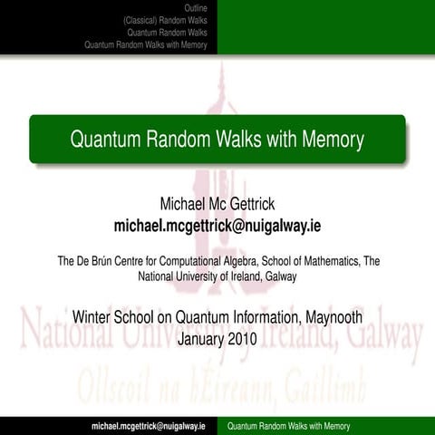 Quantum random walks with memory | PPT