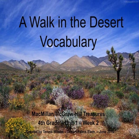 Walk in the desert vocabulary share | PPT