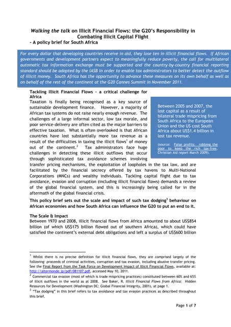 Illicit financial flows and their impact in developing nations | PDF