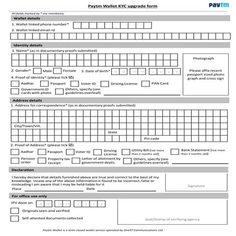 Wallet kyc form | PDF