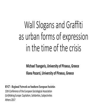 Wall Slogans and Graffiti as urban forms of expression in the time of ...