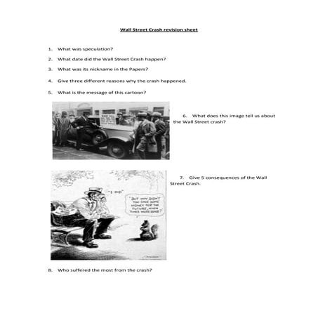 Wallstreet crash revision sheets | DOCX | Business and Finance