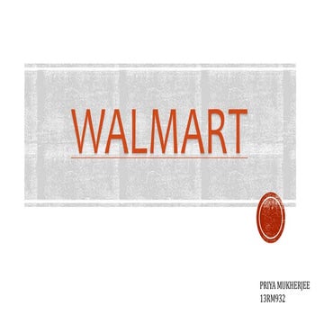 Walmart Brand Presentation | PPTX