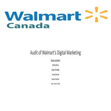 Walmart Digital Marketing Audit | PPTX