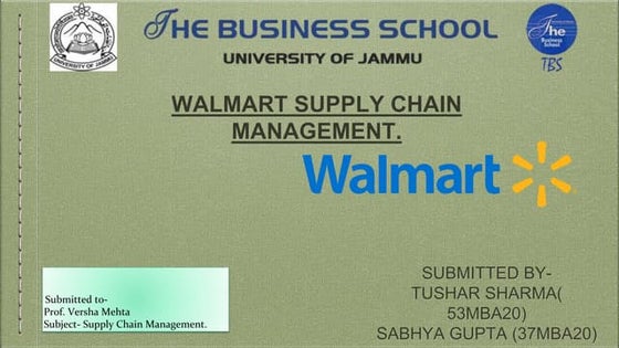 Walmart Operation Management - A slight Overview | PPT