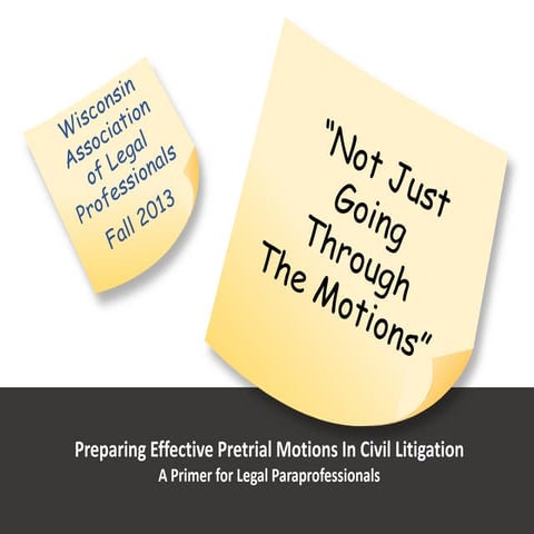 A Primer on Civil Litigation Motion Practice for Wisconsin Legal ...