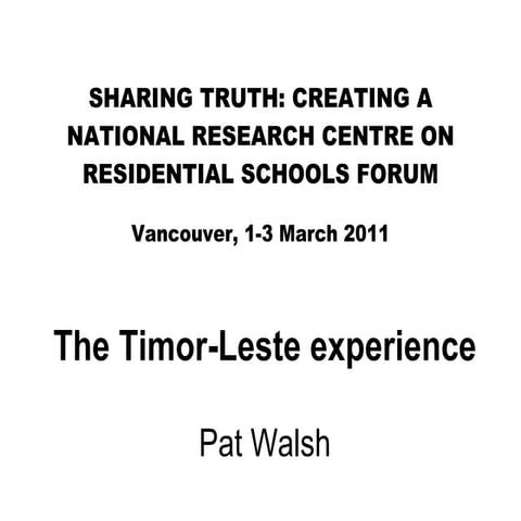 The Timor-Leste experience | PPT