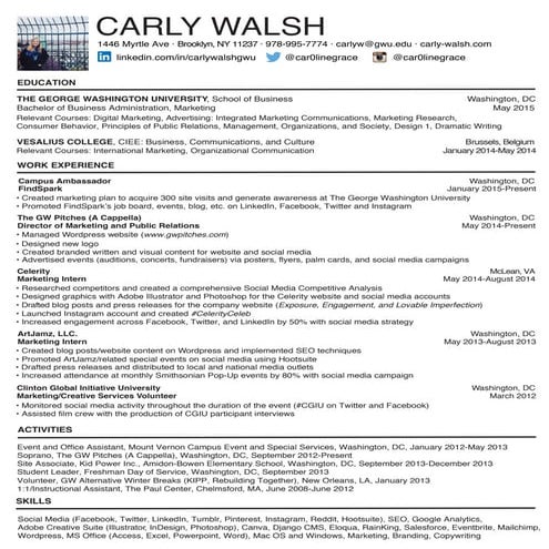 Carly Walsh's Resume | PDF