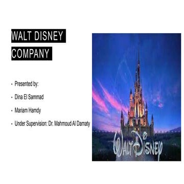 Walt Disney Company.pptx managing strategic management and overall ...