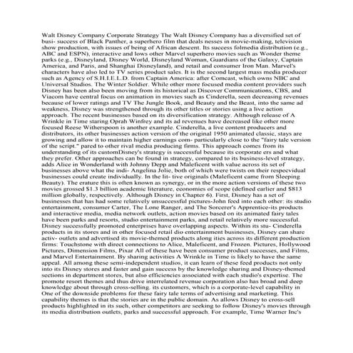 Walt Disney Company Corporate Strategy The Walt Disney Company has a d.docx