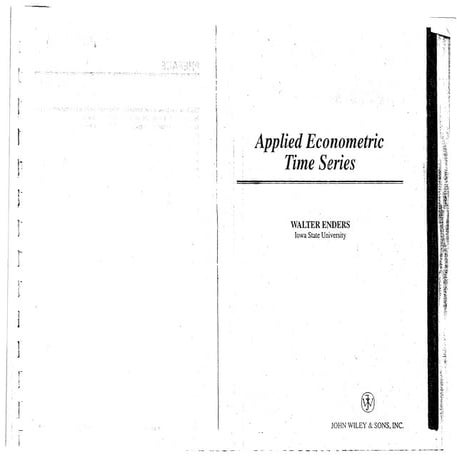 Walter enders applied econometric time series | PDF