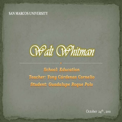 Walt whitman | PPTX