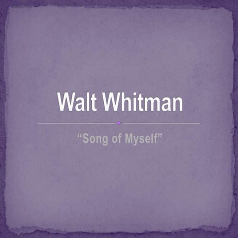 Walt whitman | PPTX