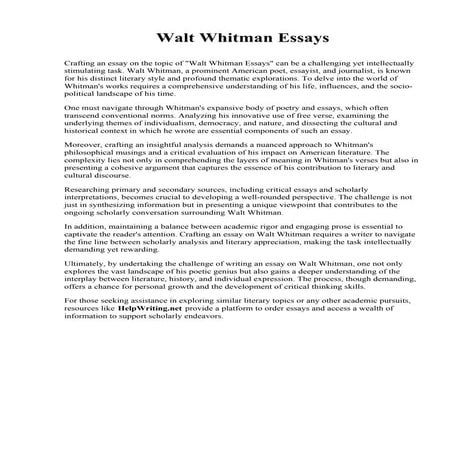 Walt Whitman Essays.pdf