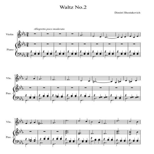 Waltz no.2 Shostakovich For violin and piano | PDF