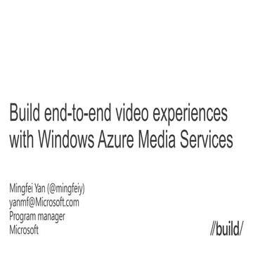 Windows Azure Media Services June 2013 update | PPT