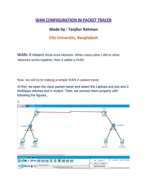 Hybrid Topology Design In Cisco Packet Tracer Docx Computer Networking Computing