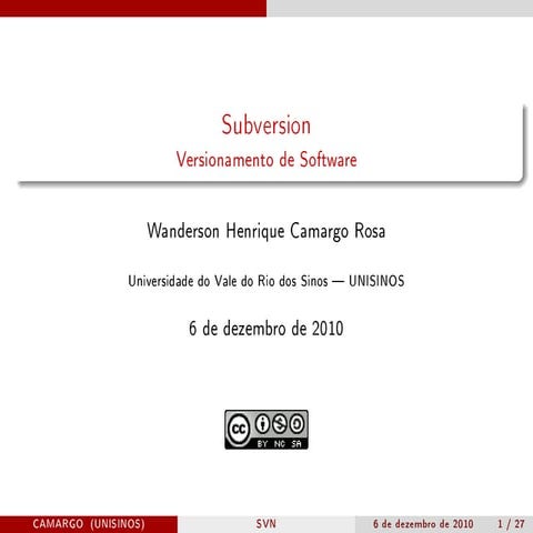 Versionamento de Software com Subversion - Wanderson Henrique Camargo ...