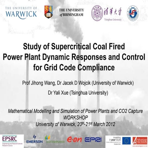 Wang Workshop on Modelling and Simulation of Coal-fired Power ...