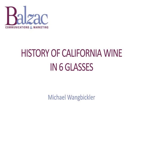 History of California Wine in 6 Glasses | PPT