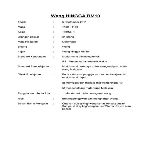 Wang hingga rm10 | DOCX